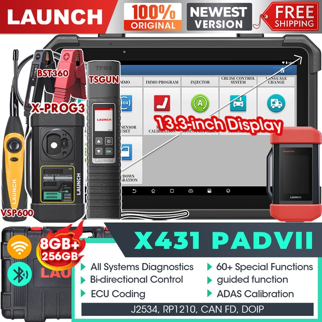 LAUNCH X431 PADVII PRO X-PROG3 IMMO BST360 Auto Outils diagnostics ...