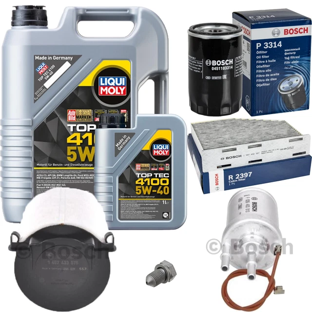 BOSCH INSPECTION SET 6L Liqui Moly Top Tec 4100 5W-40 pour VW Seat Golf Plu EUR 135,58 - PicClick FR