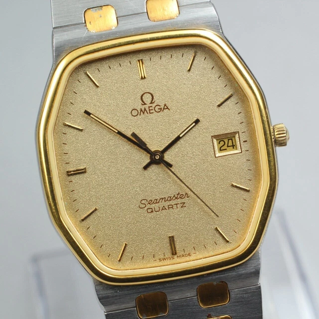 MONTRE OMEGA SEAMASTER Cal 1430 Octagon QZ pour homme avec pile neuve ...