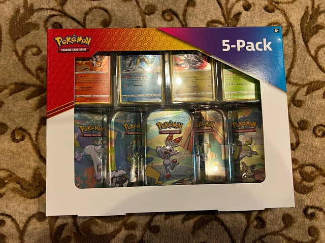POKÉMON 5 PACK Mini Tins, Galar Power plus 4 Promo Cards. Read ...