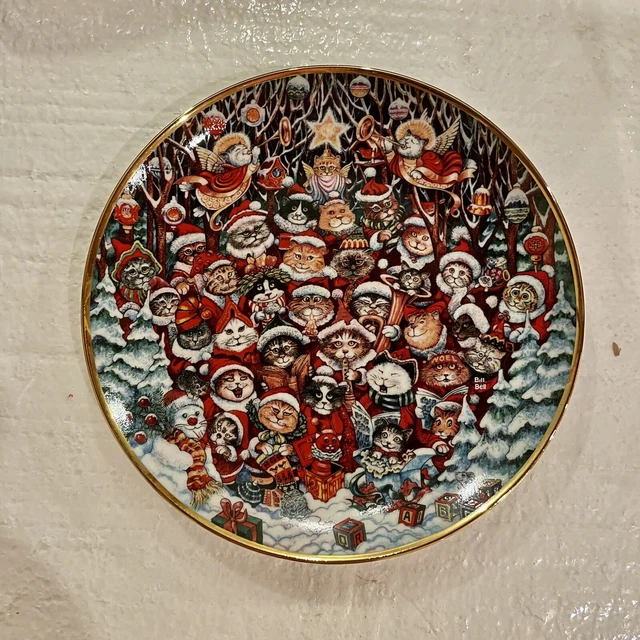 FRANKLIN MINT CHRISTMAS Cats Santa Claws by Bill Bell Plate #H3544 ...