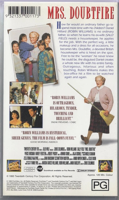 MRS DOUBTFIRE - VHS Video Tape [VHS-033] $4.00 - PicClick AU