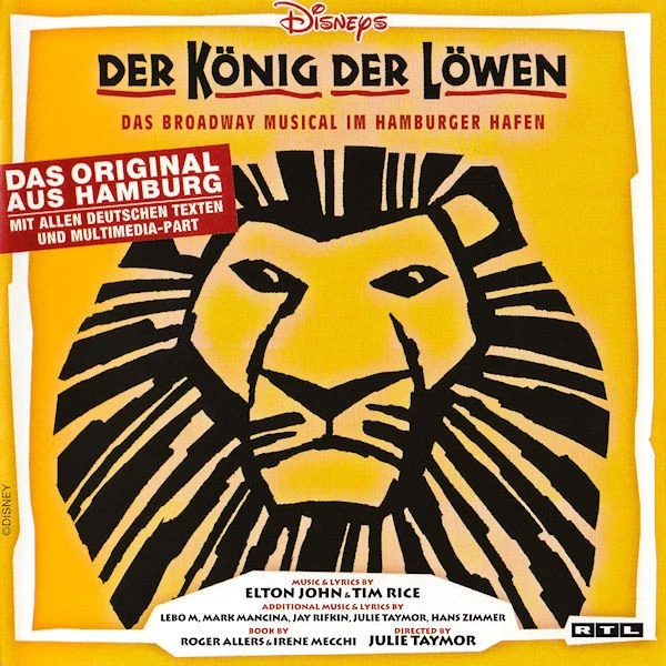 ELTON JOHN TIM Rice Disneys Der König Der Löwen (Das Broadway Musical ...