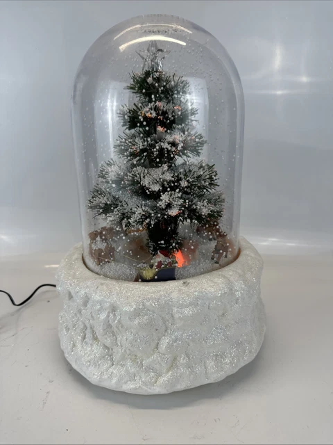 VINTAGE HOLIDAY TRAIN Snow Globe Fiber Optic Tree – Lights Work, Parts ...