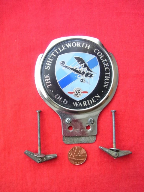 A VINTAGE RENAMEL Car Badge "The Shuttleworth Collection" Old Warden £ ...