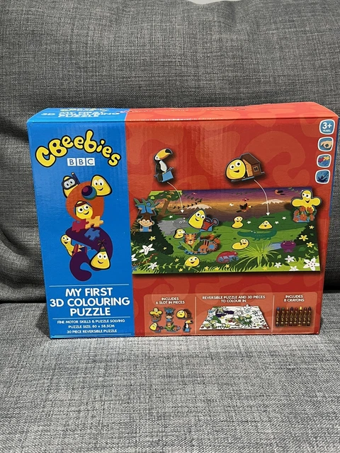 CBEEBIES - MY FIRST 3D COLOURING PUZZLE - 30 XXXL reversible Jigsaw ...