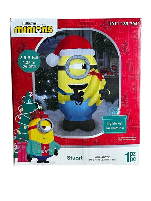 GEMMY MINIONS SANTA Stuart Light-Up Christmas Airblown Inflatable w ...