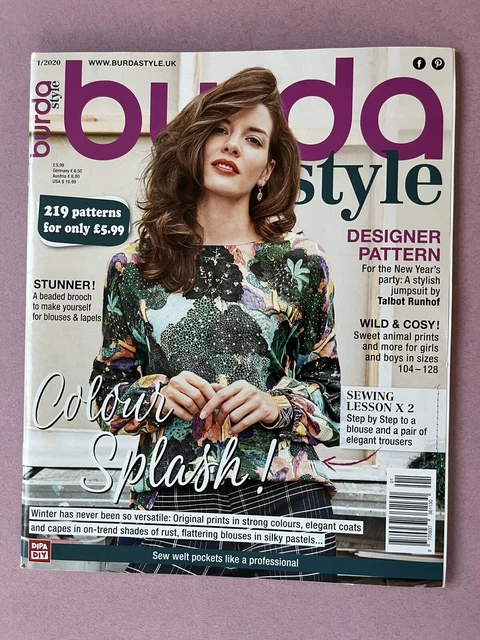 BURDA STYLE MAGAZINE January 2020 Issue 1/2020 With Sewing 🧵 Patterns £ ...
