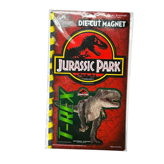 UNIVERSAL STUDIOS JURASSIC Park Logo and T-Rex Die-Cut Magnet Set £36. ...