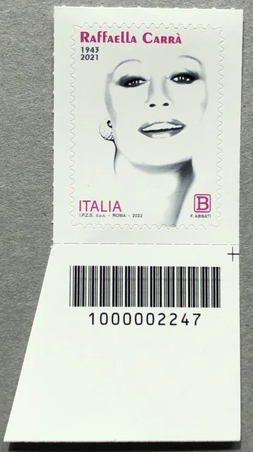 ITALIA 2022 RAFFAELLA Carra' Francobollo Nuovo Con Codice A Barre Basso ...