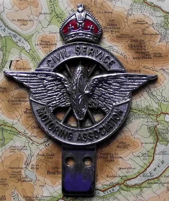 VINTAGE CAR MASCOT Badge : Civil Service Motoring Association Kings ...