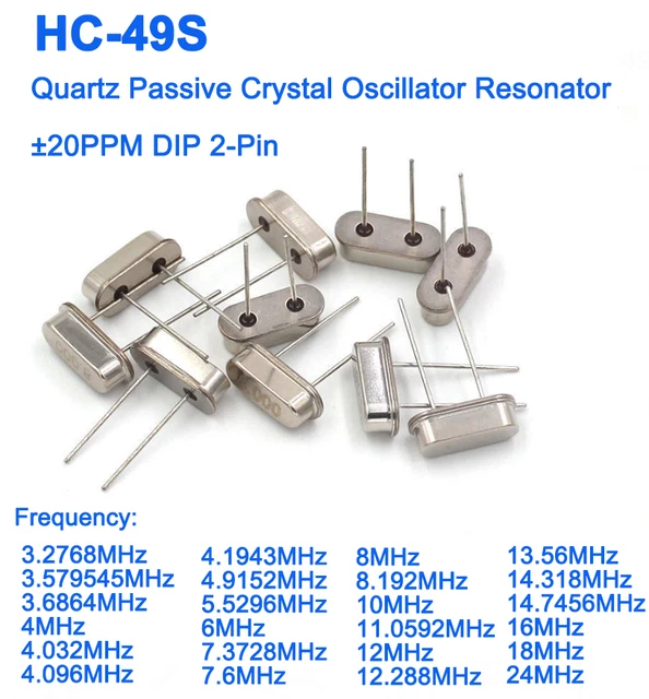 3.2768-24MHZ HC-49S QUARTZ Passive Crystal Oscillator Resonator ±20PPM ...