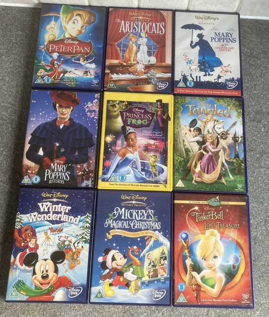 9 DISNEY CLASSICS DVD Bundle Peter Pan/Mary Poppins 2/Tangled/Princess ...
