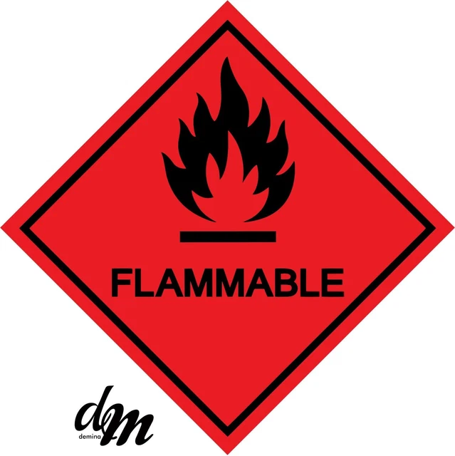 HEALTH AND SAFETY Hazard Sticker Flammable Warning Sticker-Red 5" £1.73 ...