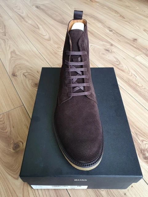 BOSS BY HUGO Boss Tunley_halb_sd Brown Suede Boots UK Size 12 US 13 EU ...