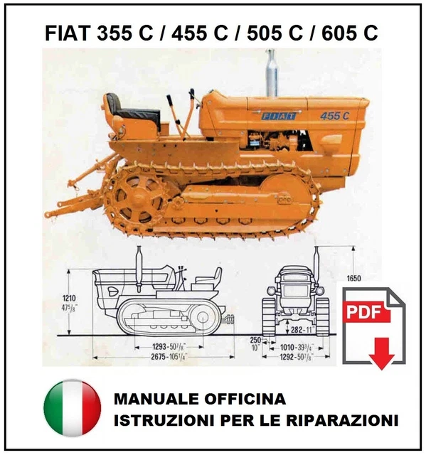 FIAT 355C 455C 505C 605C Manuale officina Istruzioni riparazione ...
