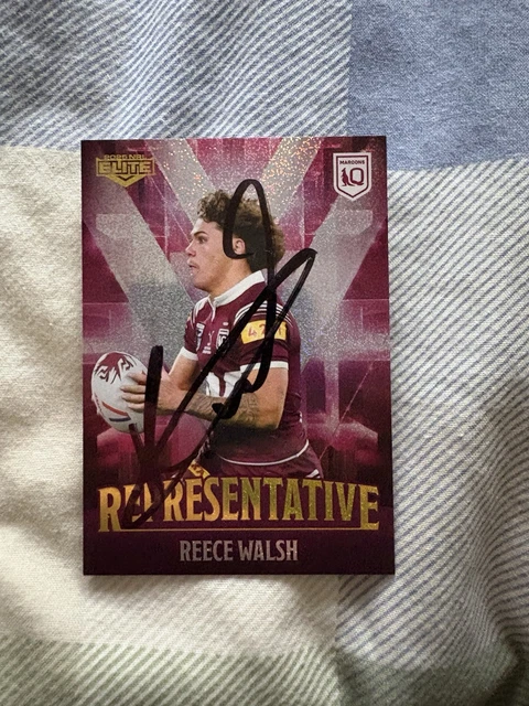 SIGNED REECE WALSH Queensland Maroons 2025 NRL Elite Representative ...