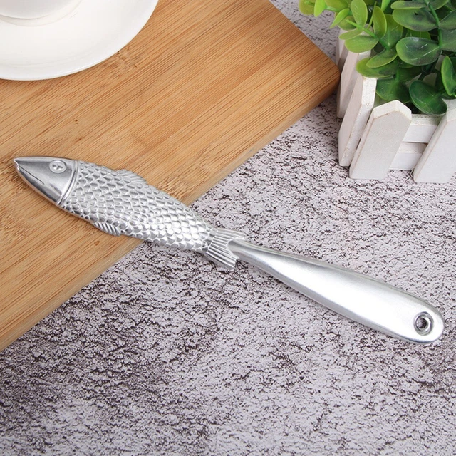 FISH-SHAPE FISH SCALER Aluminium Alloy Seafood Tools Home Kitchen Tools ...