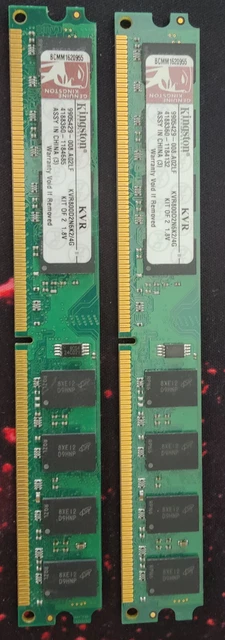 MÉMOIRE KINGSTON 2X2GB DDR2 800MHz PC2-6400 DIMM 240-Pin - KVR800D2N6K2/4G EUR 24,90 - PicClick FR