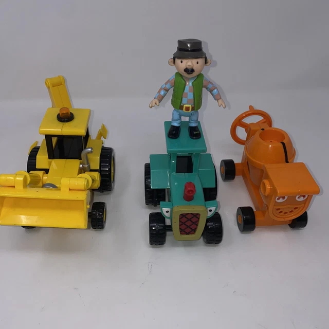BOB THE BUILDER toy bundle Scoop, Dizzy, Travis & Farmer Pickles Used ...