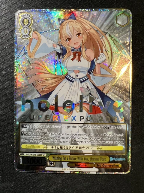 BLANC NOIR FLARE Shiranui Hololive SUPER EXPO 2022 HOL/WE36-06SP feuille signée EUR 177,67 ...