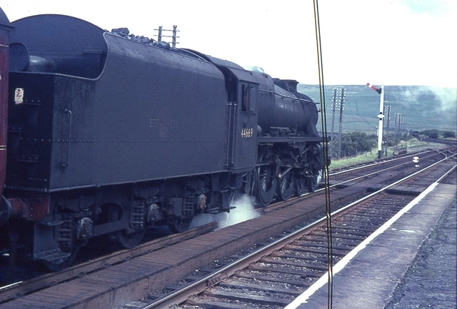 ORIGINAL SLIDE BR/LMS 5MT Black Five Steam Loco 44699 S&C Garsdale Stn ...