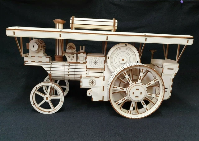 LASER CUT WOODEN Showman/Farm Traction Engine 3D Model/Puzzle Kit £63. ...