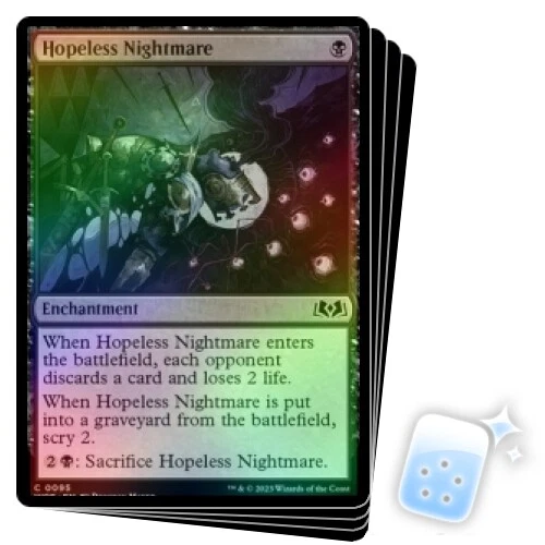 FOIL HOPELESS NIGHTMARE X4 Wilds Of Eldraine WOE Magic MTG CARTE COMME ...