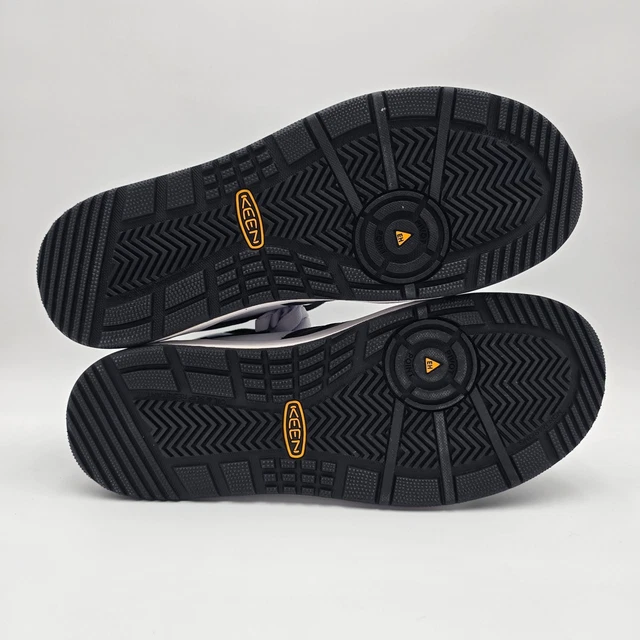 KEEN UTILITY OVERTON Mid Work Shoes Men’s 10 EE Carbon Toe White Black ...