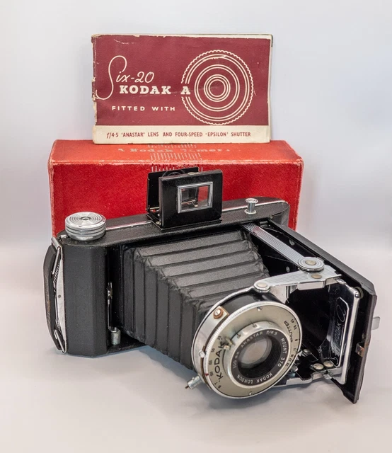 KODAK FOLDING FILM Camera Six-20 Model A f4.5 Anastar Lens & Epsilon ...