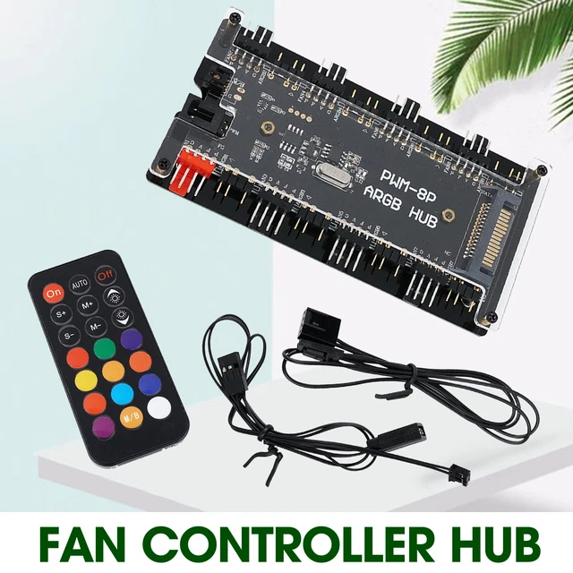 8 RGB / ARGB Strip Fan Controller Hub Splitter for Desktop Computer PC ...