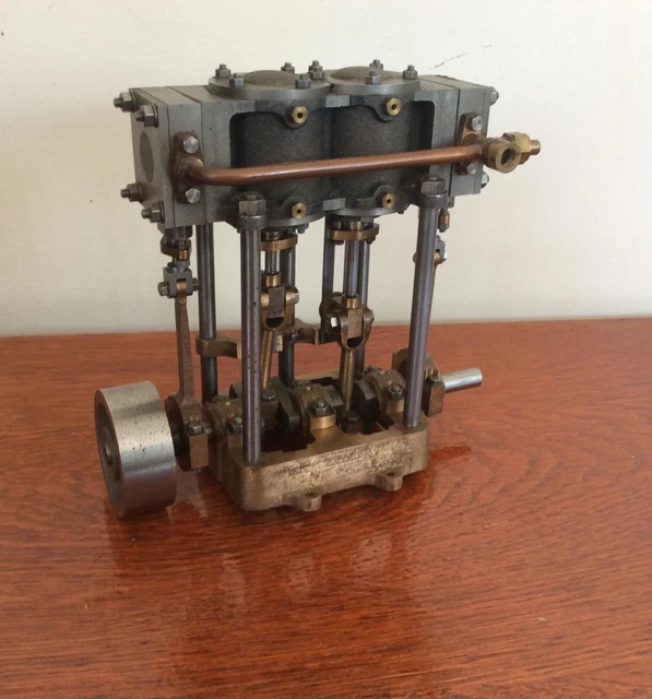STEAM ENGINE MODEL Vertical 2-Cylinder Reciprocating Piston Steam Model ...