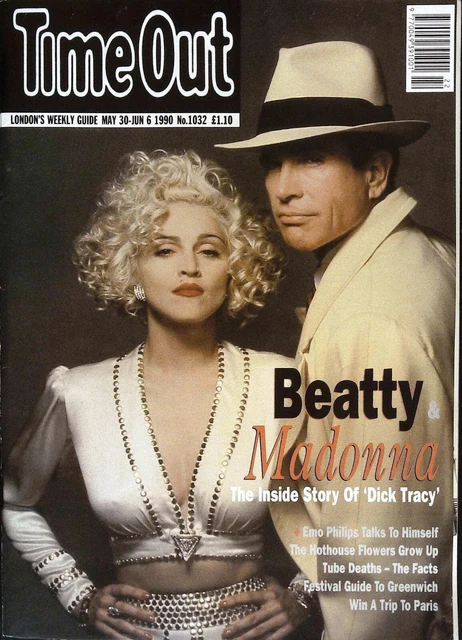 TIME OUT LONDON Magazine 1990 WARREN BEATTY & MADONNA Emo Philips ...