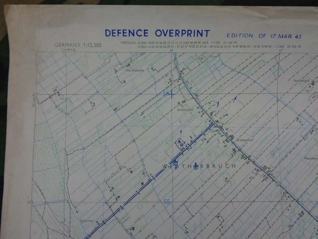 RARE WW2 &SECRET DEFENCE OVERPRINT" map (6th AIRBORNE DIVISION ...