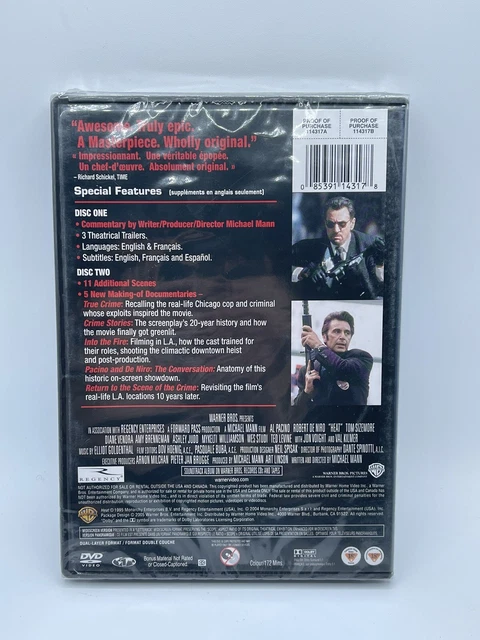 HEAT (DVD, CANADIAN 2 Disc Special Edition) Brand New Al Pacino Robert ...