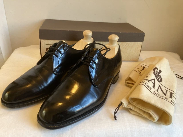 JOSEPH CHEANEY VINTAGE BLACK CARRON DERBY CALF LEATHER SHOES UK7.5 G ...