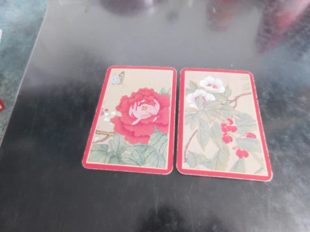VINTAGE PLAYING CARD Pair Flower/Butterfly /Red Border $2.00 - PicClick AU