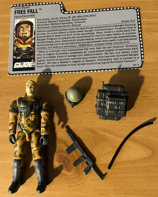 VINTAGE HASBRO GI Joe Freefall Figure 1990 Complete Accessories File ...