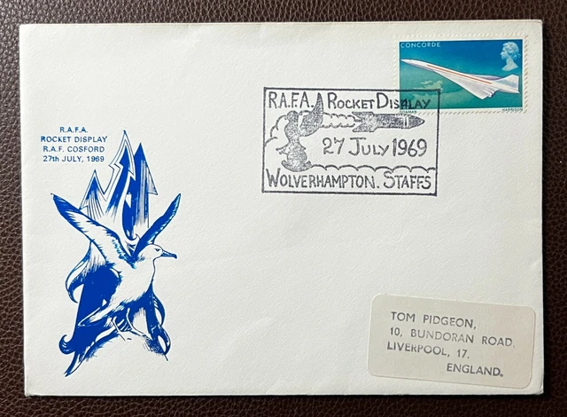 1969 RAFA ROCKET Display RAF Cosford Rocket Mail Commemorative Cover. £ ...