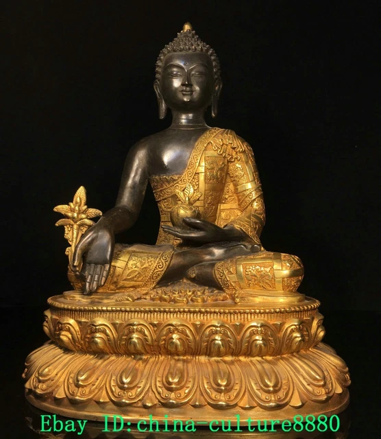 16.1 &ANCIEN BOUDDHA bouddhiste tibétain en bronze doré Shakyamuni EUR 666,00 - PicClick FR