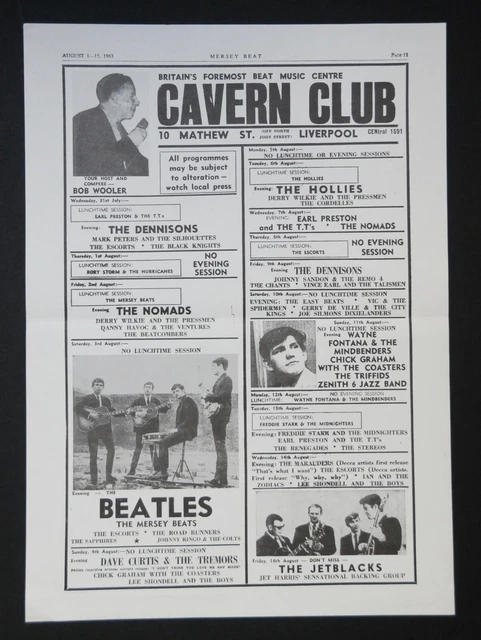 BEATLES CAVERN CLUB Konzert Poster Plakat 44cm x 32cm Paul McCartney ...