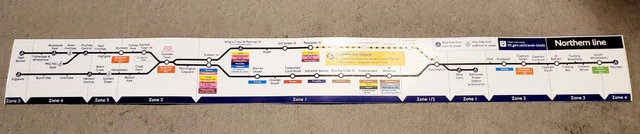 ORIGINAL TUBE MAP London Underground Northern Line Interior Carriage ...
