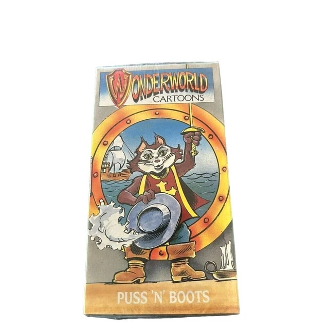 WONDERWORLD CARTOONS VHS - Puss 'N' Boots & Many More - Vintage 1990 ...