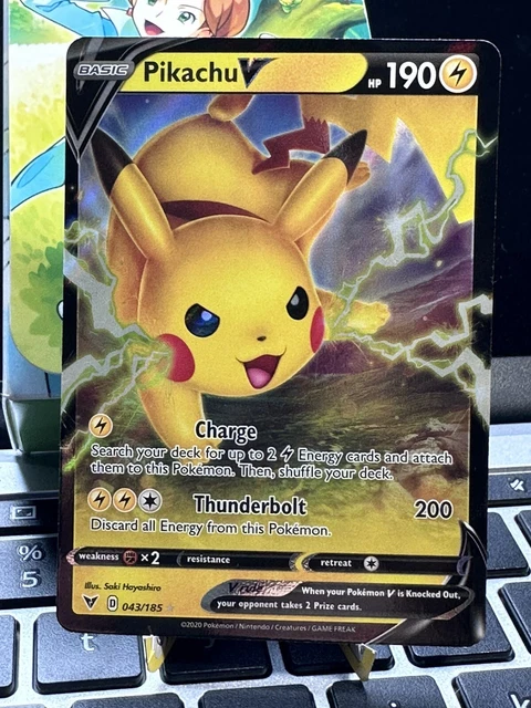 POKEMON TCG SWSH Vivid Tension Pikachu V 043/185 Ultra Rare Holo Pack ...