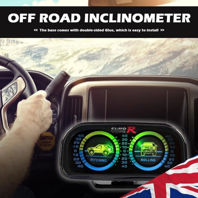 CAR ANGLE TILT Inclinometer with Green Backlight Digital Speed Slope ...