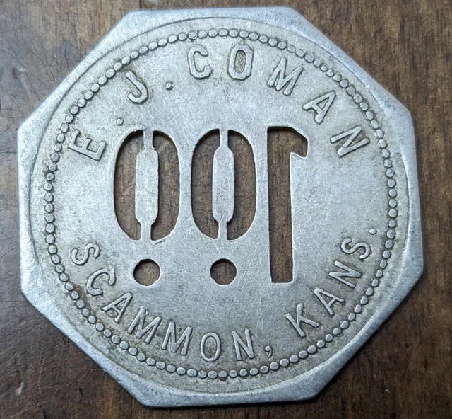 E. J. COMAN SCAMMON, KS Trade Token KAN KANS KANSAS £3.96 - PicClick UK