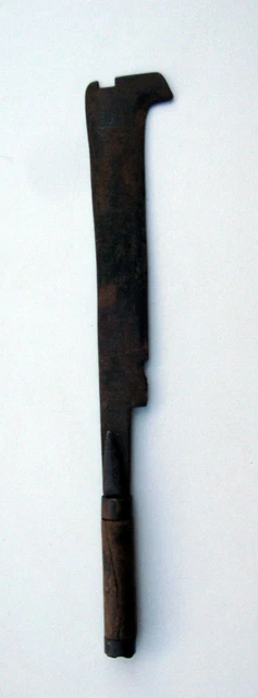 ANCIENNE SERPE DROITE 52 cm Outil ancien forgé forestier Exploitation bois Forêt EUR 14,00 ...