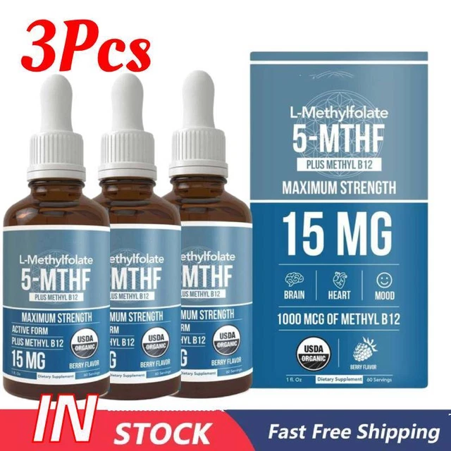 L-METHYL FOLATE 5-MTHF Drops 1000 Mcg - Liquid Vitamins Folate ...