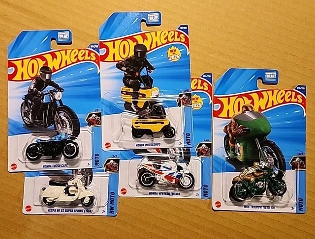 HOT WHEELS 2025 HW MOTO Series Complete Set of 5 Treasure Hunt Included ...