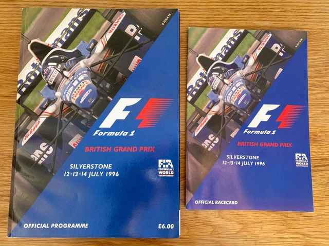 1996 F1 DAMON Hill Silverstone Programme Race card - F1 British Grand Prix £20.00 - PicClick UK